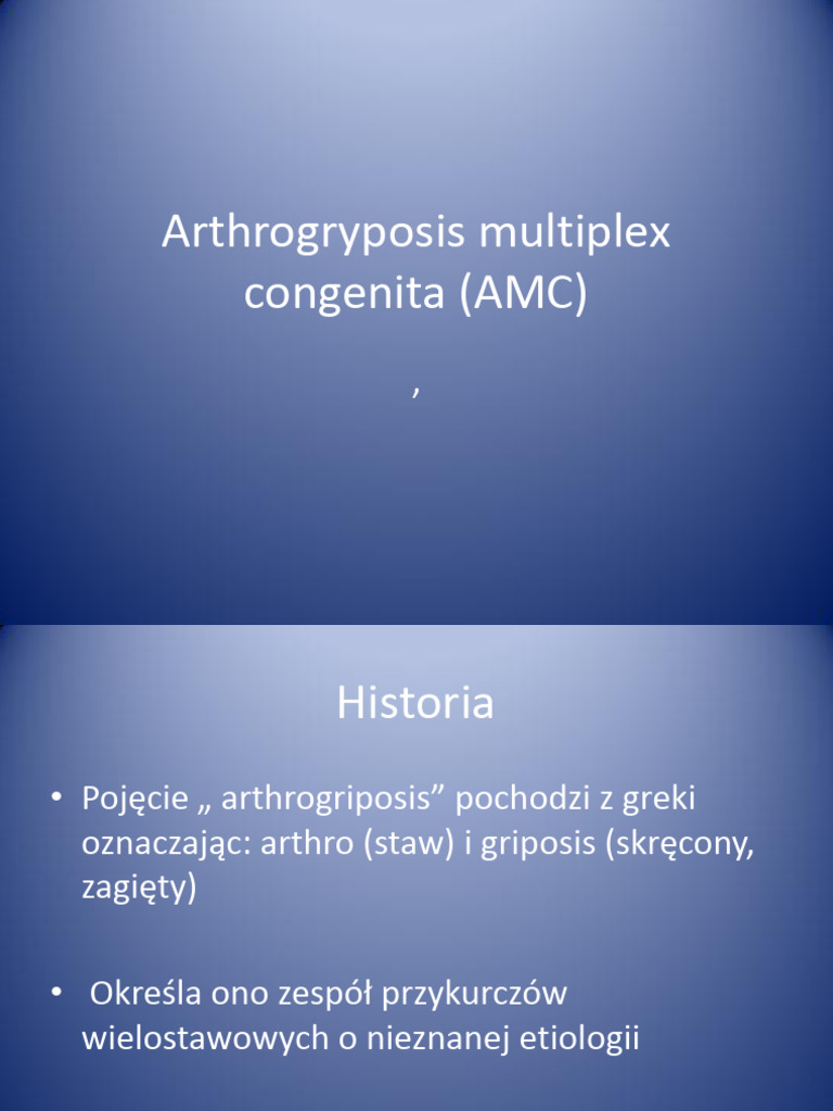 Arthrogryposis Multiplex Congenita AMC | PDF