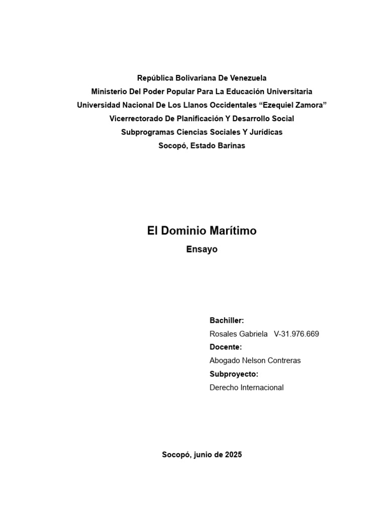 El Dominio Marítimo | PDF | Aguas territoriales | Convención de las ...