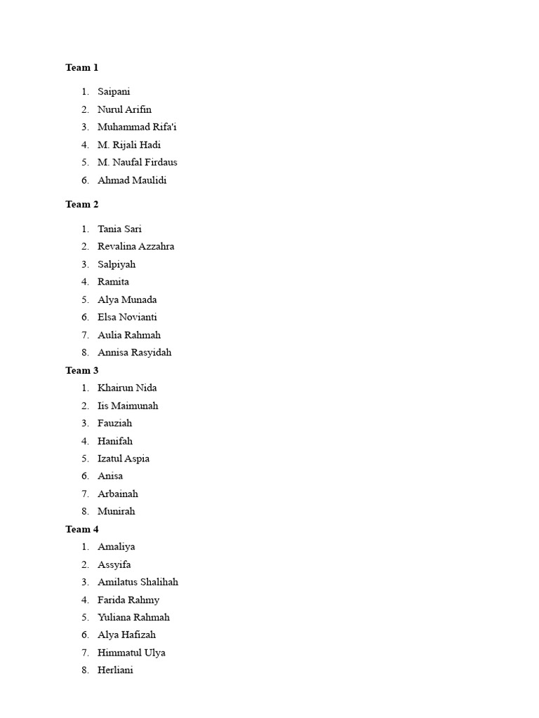 Team Distribution Overview | PDF