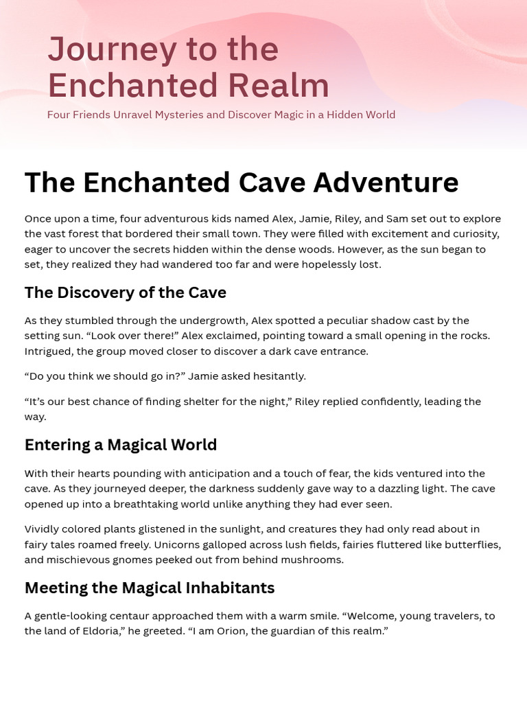 The Enchanted Cave Adventure 20250529 033159 0000 | PDF