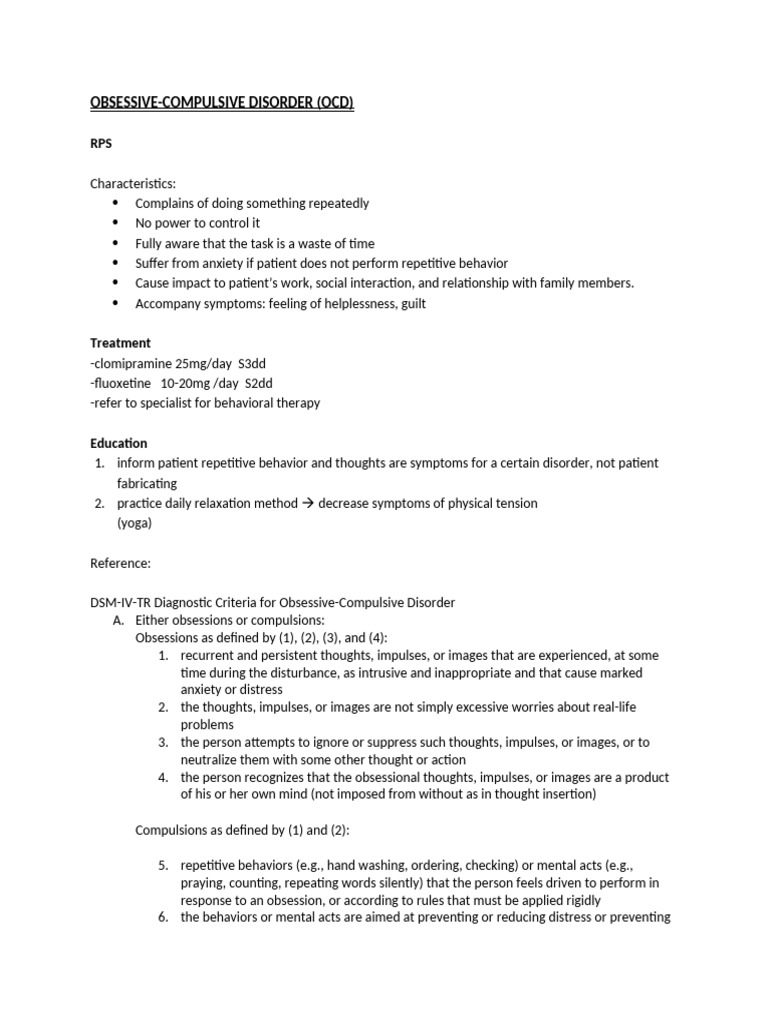 57 Obsessive-Compulsive Disorder (Ocd) Yy Edit | PDF | Obsessive ...