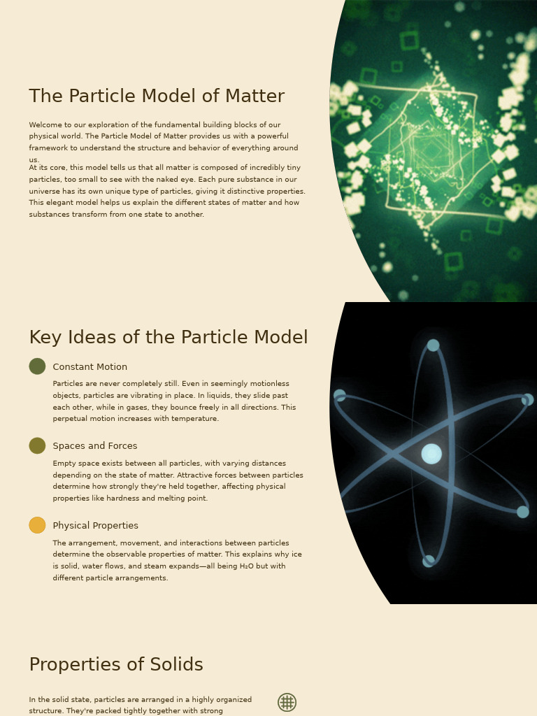 The Particle Model of Matter | PDF | Gases | Liquids