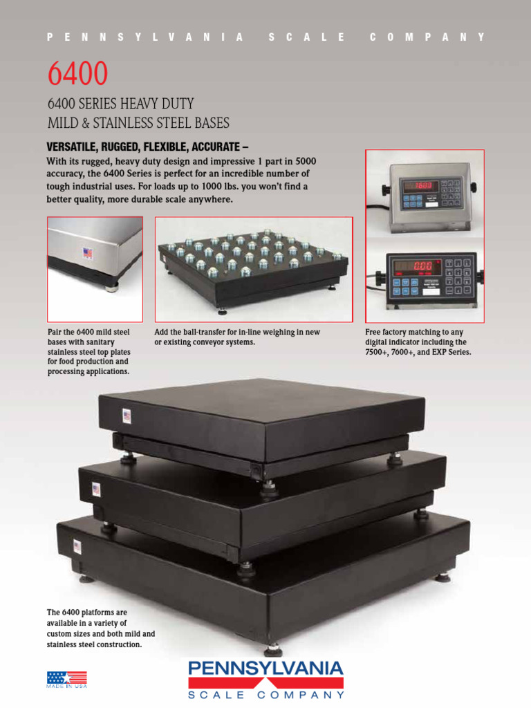 Pennsylvania Scale Company 6400 Series Remote Platforms | PDF | Pound ...