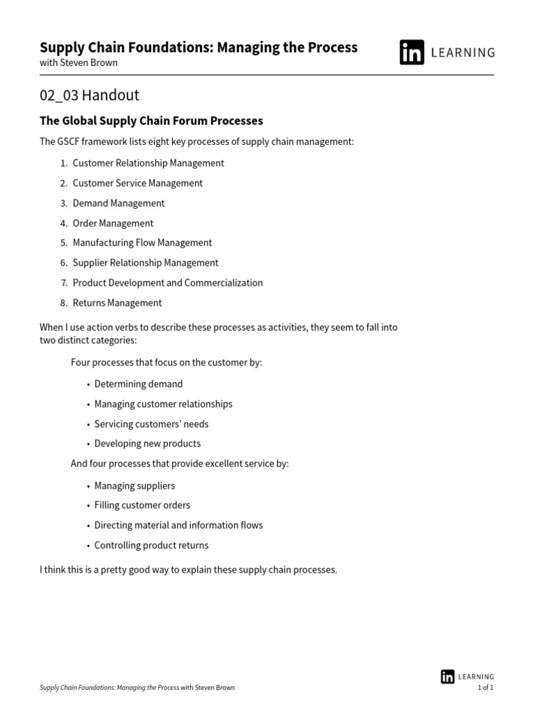 01 - 03 The GSCF Processes | PDF