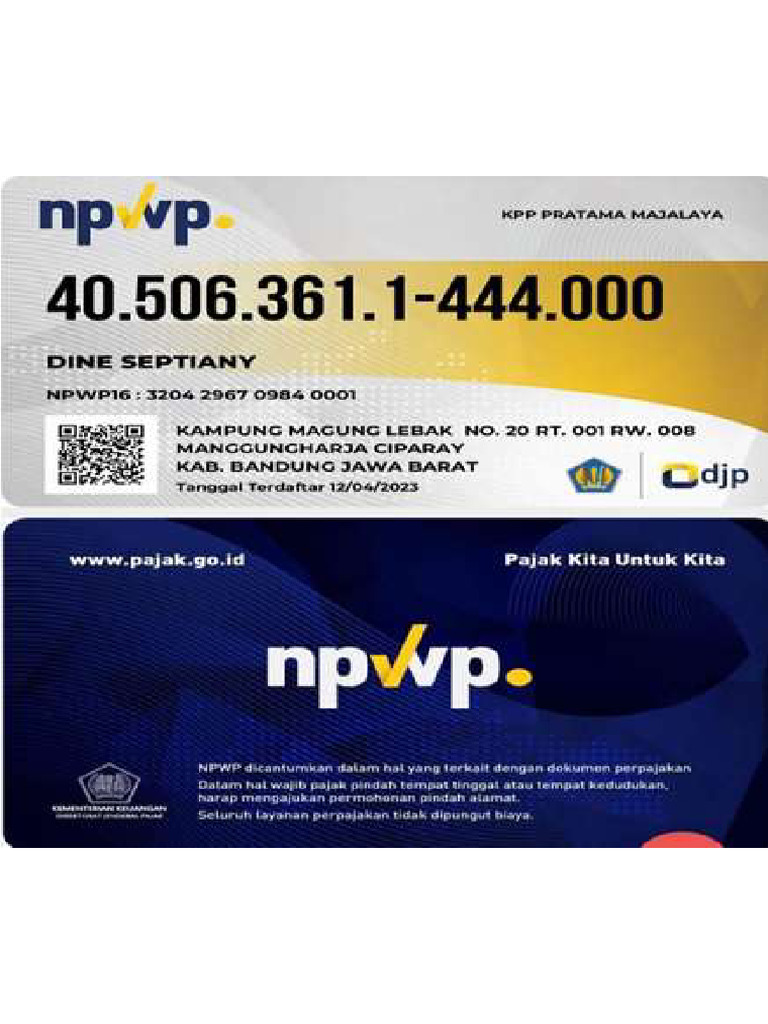 NPWP Dine Baru | PDF