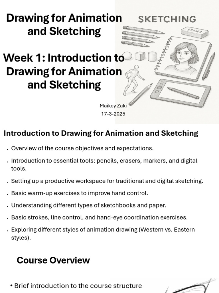 1 - Introduction To Drawing For Animation and Sketching ToolMaterials ...