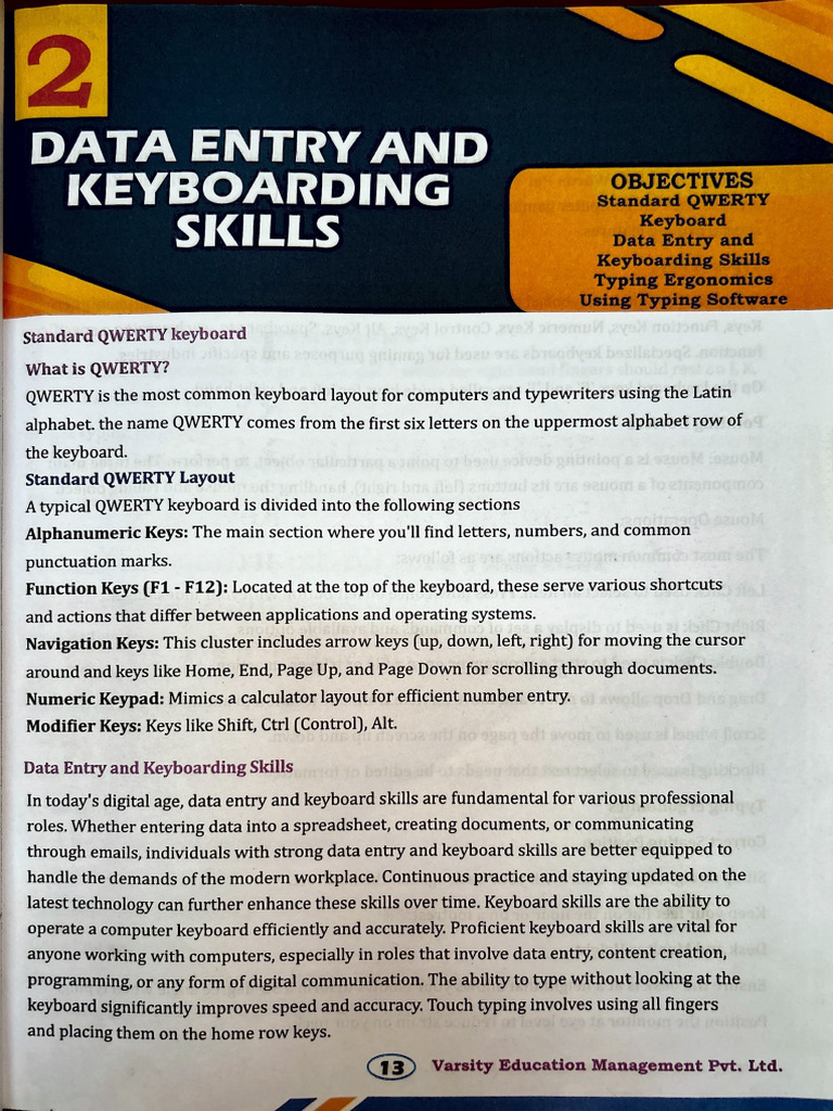 Data Entry and Keyboard Skills | PDF | Computer Keyboard | Equipment