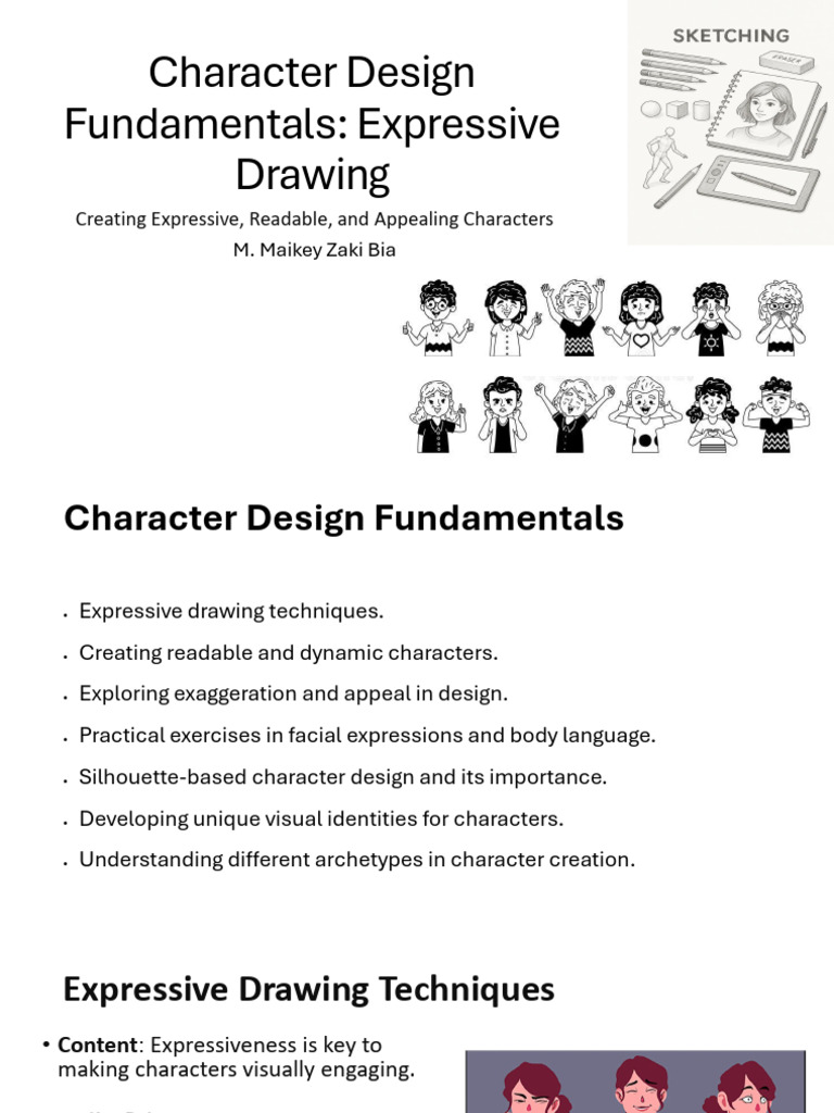 Lect-5-Character Design Fundamentals Expressive Drawing | PDF | Body Language | Emotions