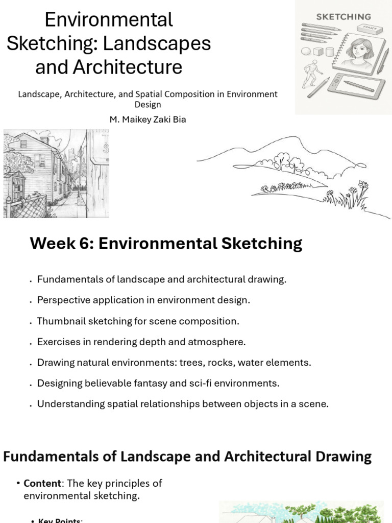 Lect-6-Environmental Sketching Landscapes and Architecture | PDF ...