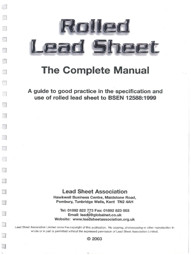 Lead Sheet Manual 2003 | PDF