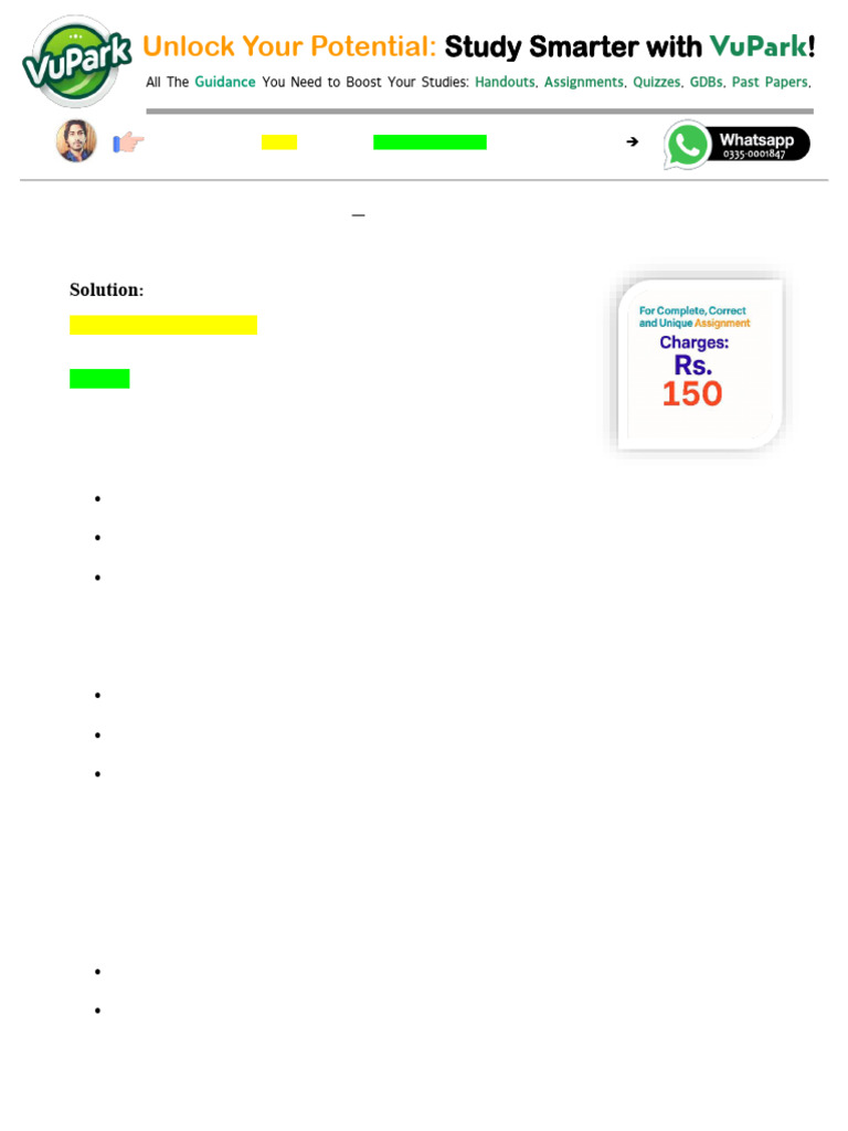 CS614 - Assignment 02 - SOLUTION VuPark | PDF