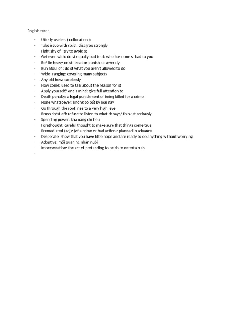 English Test 1 | PDF