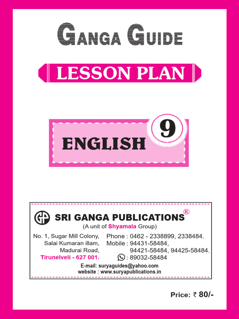Class 9 Ganga - English - Lesson Plan | PDF