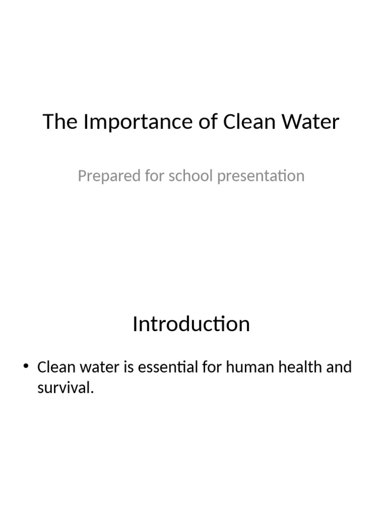 The Importance of Clean Water | PDF
