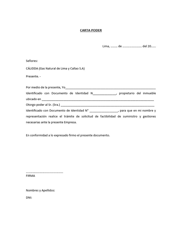 Carta Poder SFS | PDF