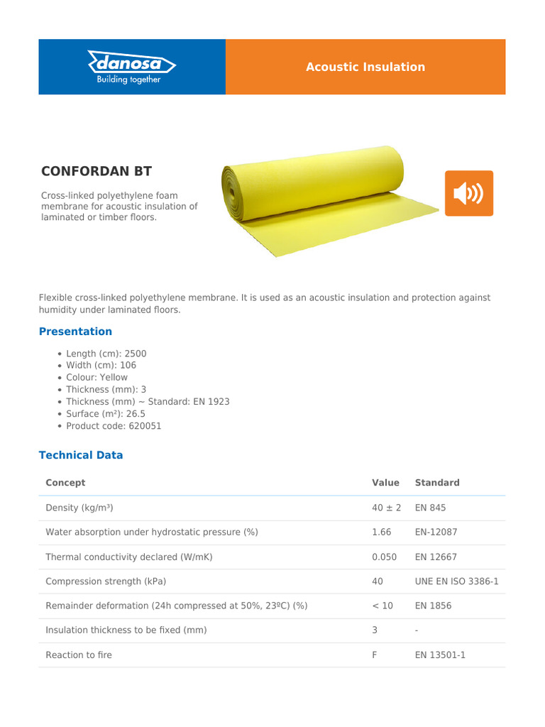 Danosa - Confordan Bt. | PDF | Thermal Insulation | Building Insulation
