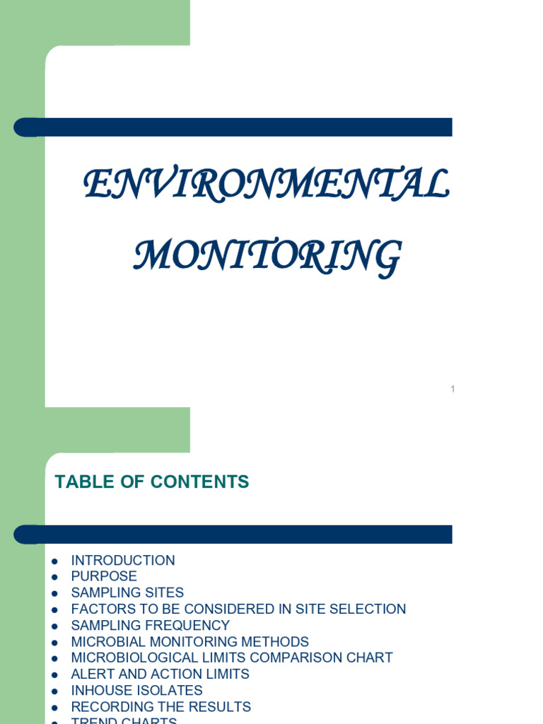 Environmental Monitoring Guidelines | PDF | Environmental Monitoring ...