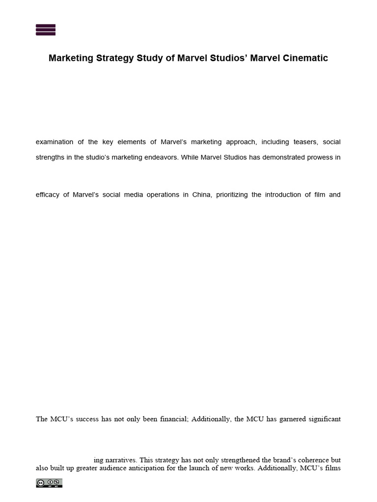 Marketing Strategy Study of Marvel Studios Marvel | PDF | Marvel Comics