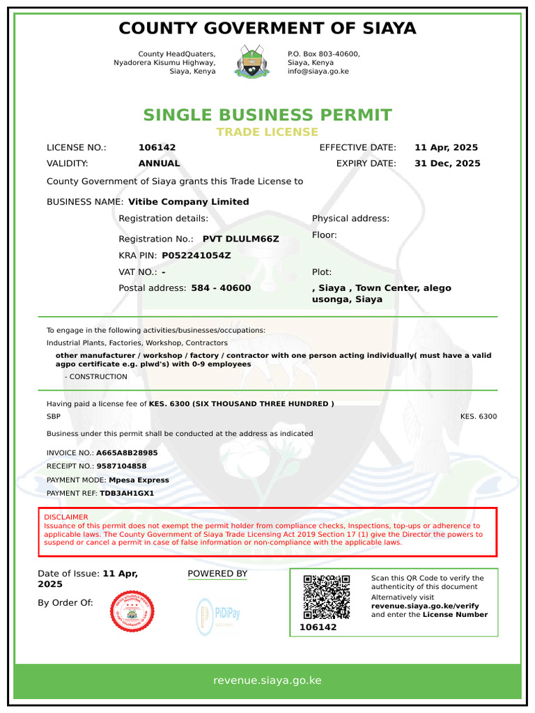 SBP A665A8B28985 Permit | PDF