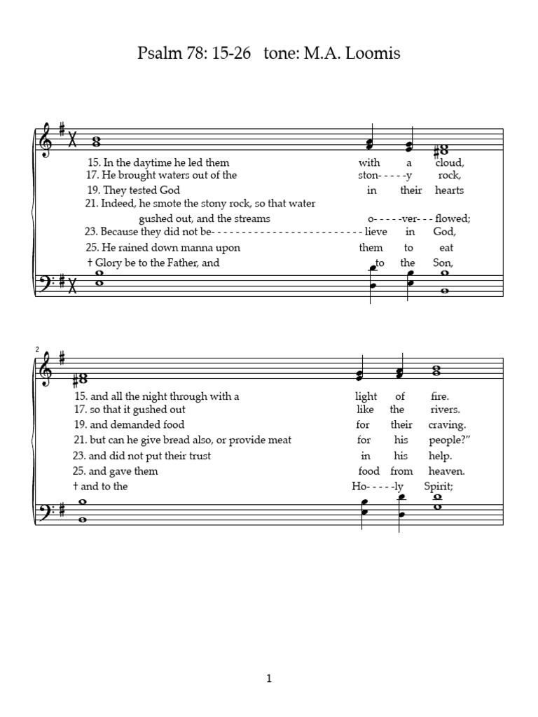 Psalm 78 15-26 Tone M.a.loomis | PDF | The Exodus | Torah
