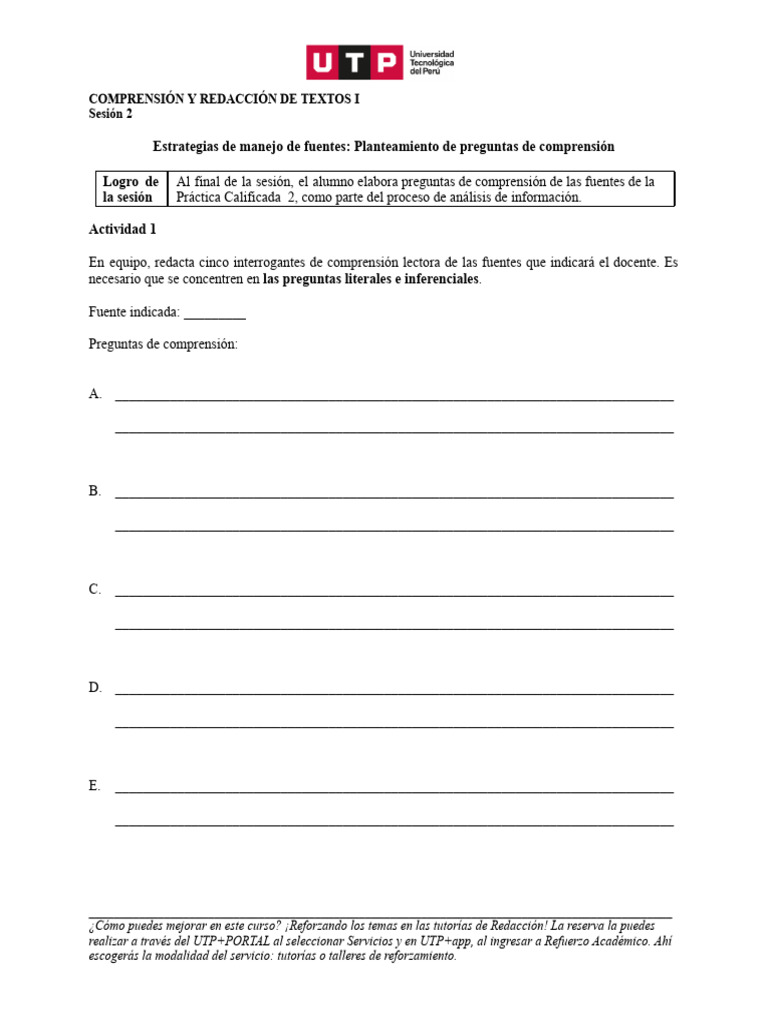 Ejercicio-Planteamiento de Preguntas de Comprensión - Docx - VNKUJM ...