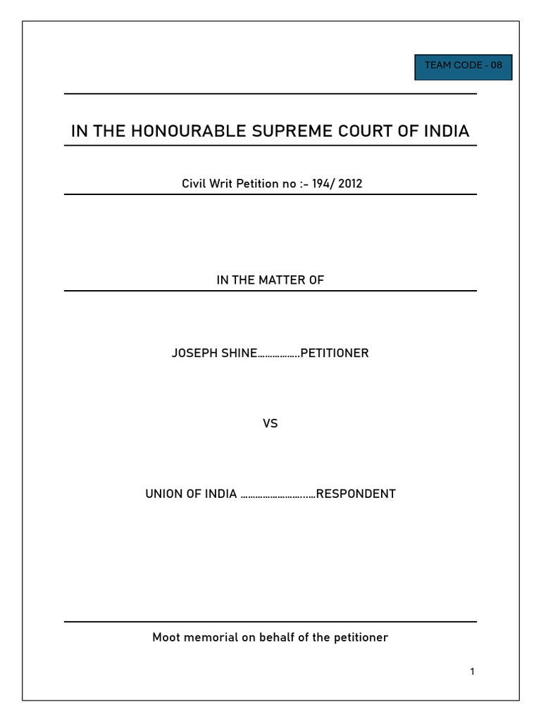 Supreme Court Petition on Adultery Law | PDF | Public Law | Legal Documents