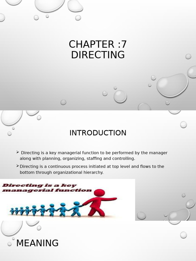 Chapter 7 Directing | PDF | Incentive | Motivation