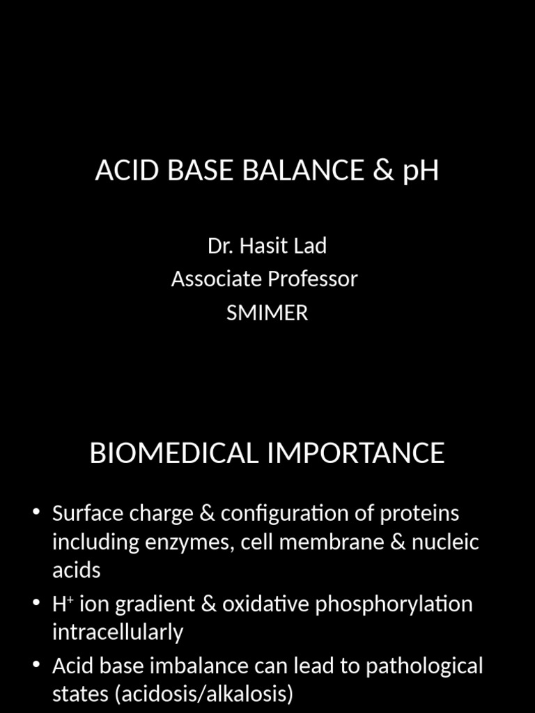 Acid Base Balance & PH | PDF | Buffer Solution | Acid