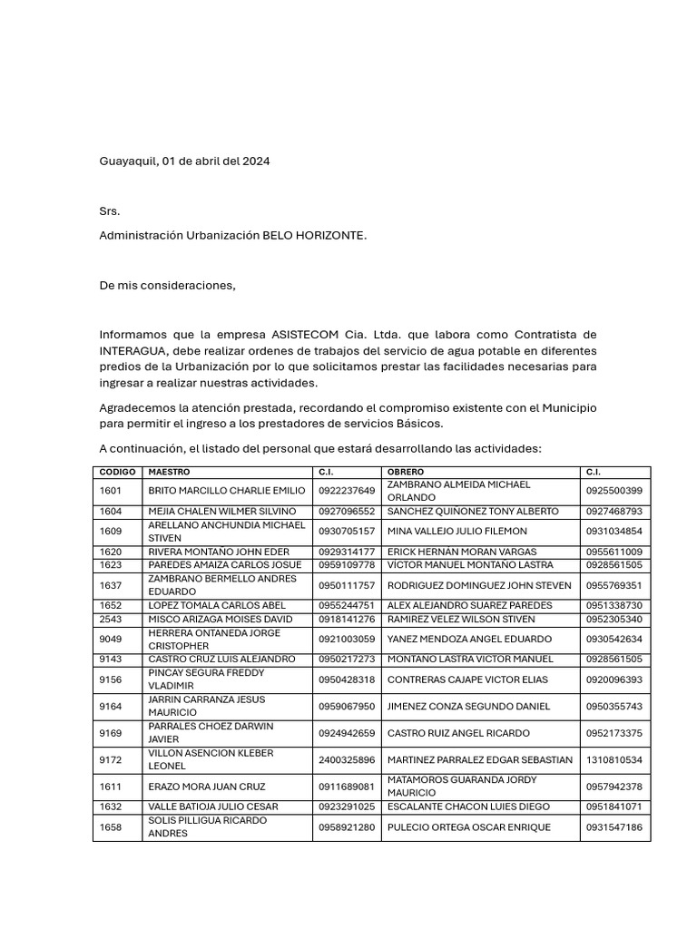 Actividades de ASISTECOM en Belo Horizonte | PDF