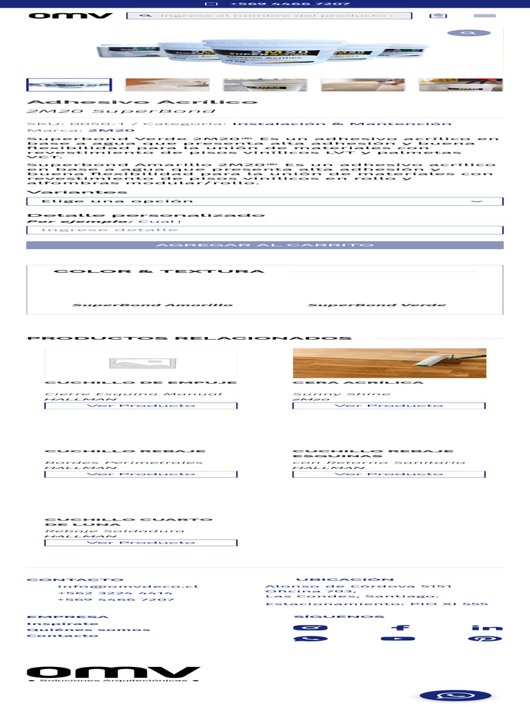 Adhesivo Acrílico - OMV Soluciones Arquitectónicas | PDF
