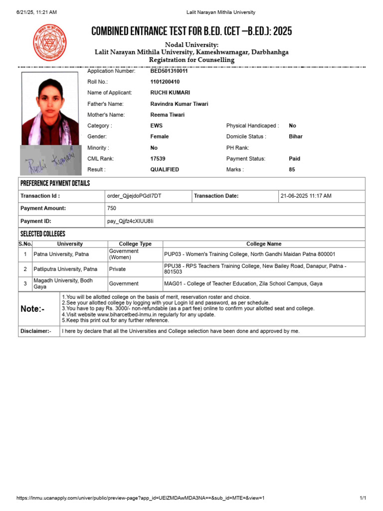 Lalit Narayan Mithila University1 | PDF