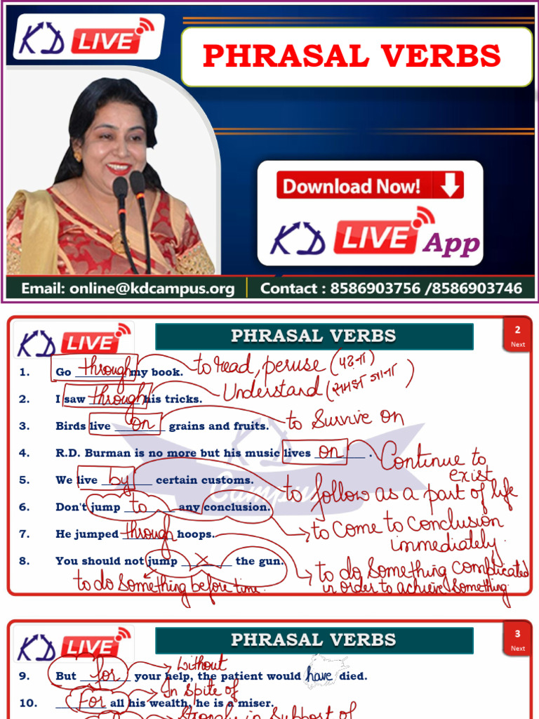 Phrasal Verbs Class-1 | PDF | Chess Theory