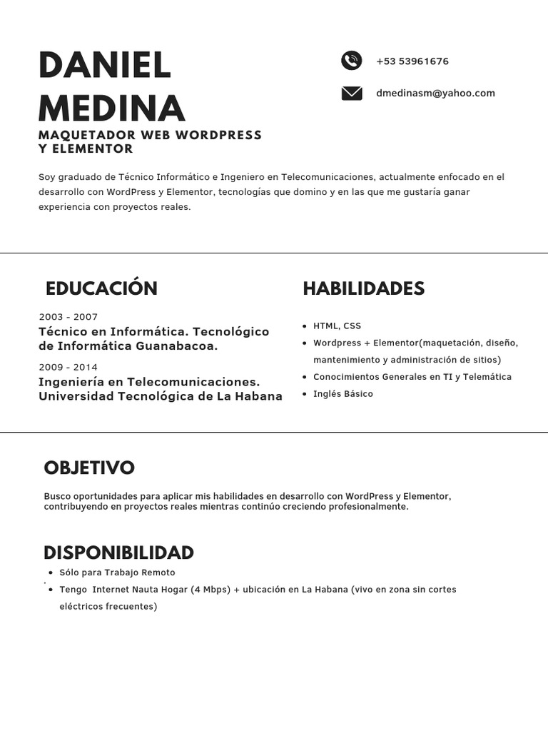 Daniel Medina CV | PDF