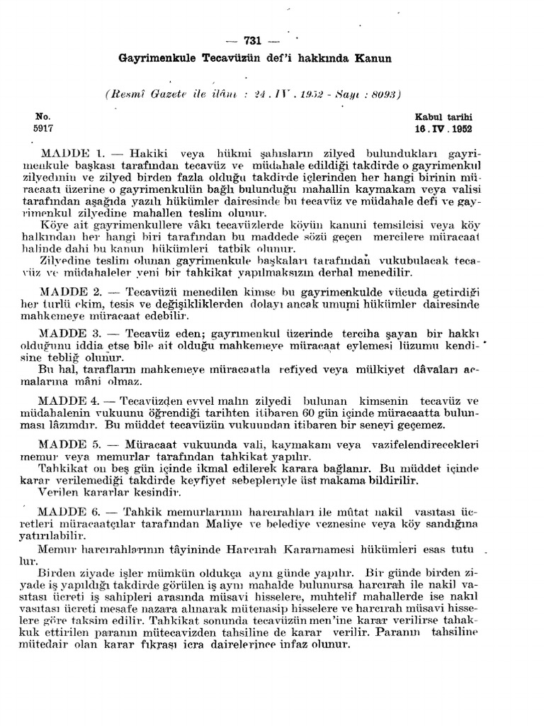 5917 Sayılı Kanun | PDF