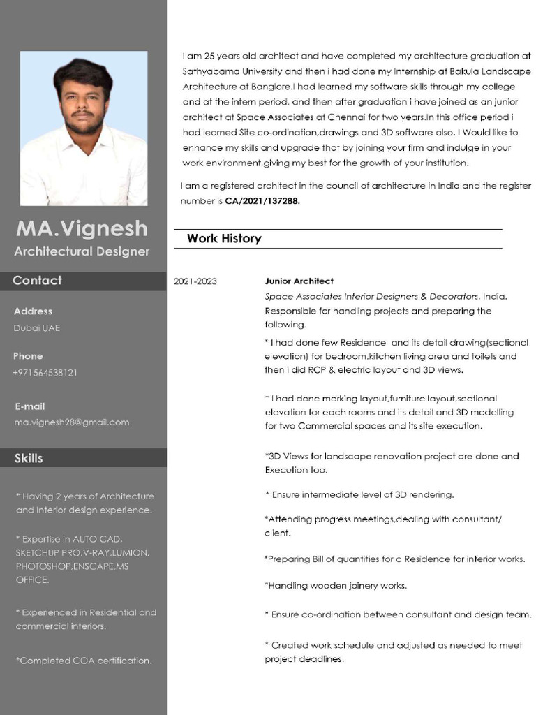 MA - Vignesh CV | PDF