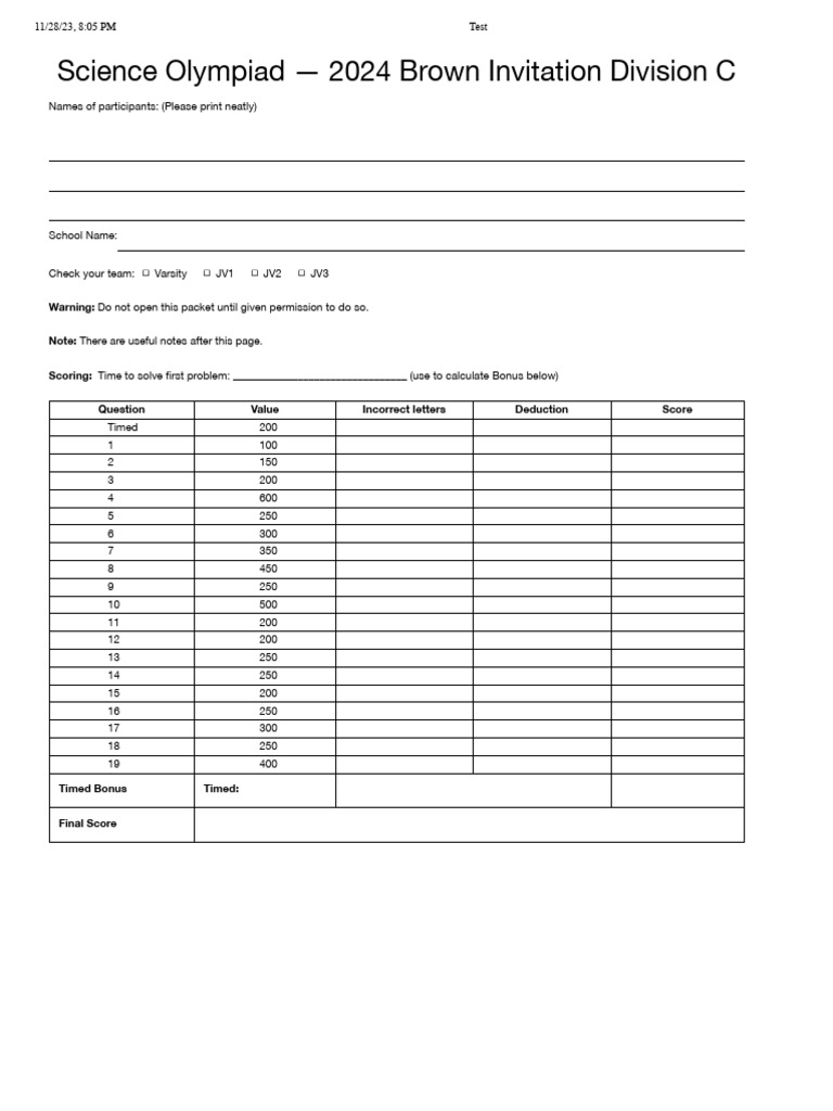 Codebusters Exam-Brown 2024 C | PDF | Encryption | Cipher