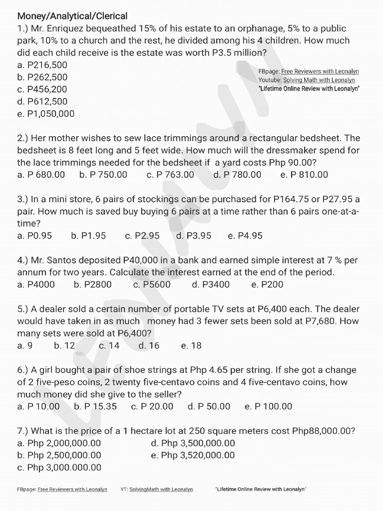 Money AnalyticalClerical ANCL - 02 | PDF