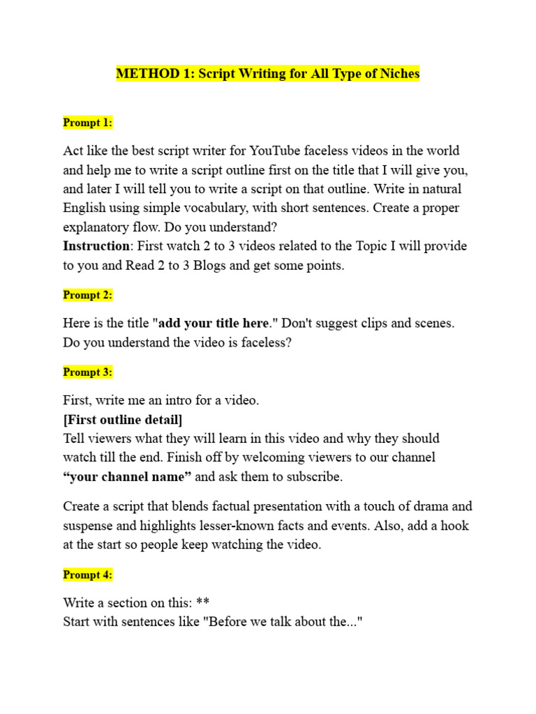 Script Writing Methods by Syed Naeem Shah | PDF