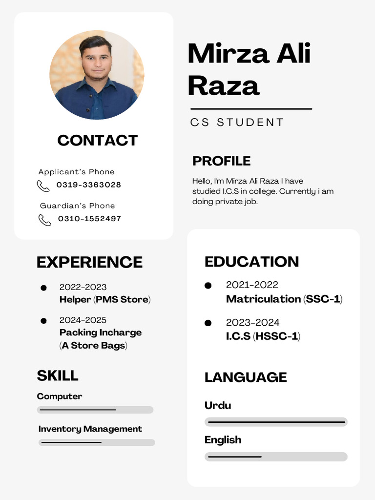 Mirza Ali Raza's CV | PDF