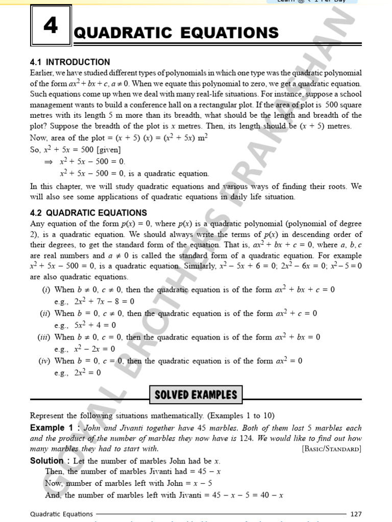 718900810-BK-SINGH - CH 4 | PDF | Quadratic Equation | Zero Of A Function