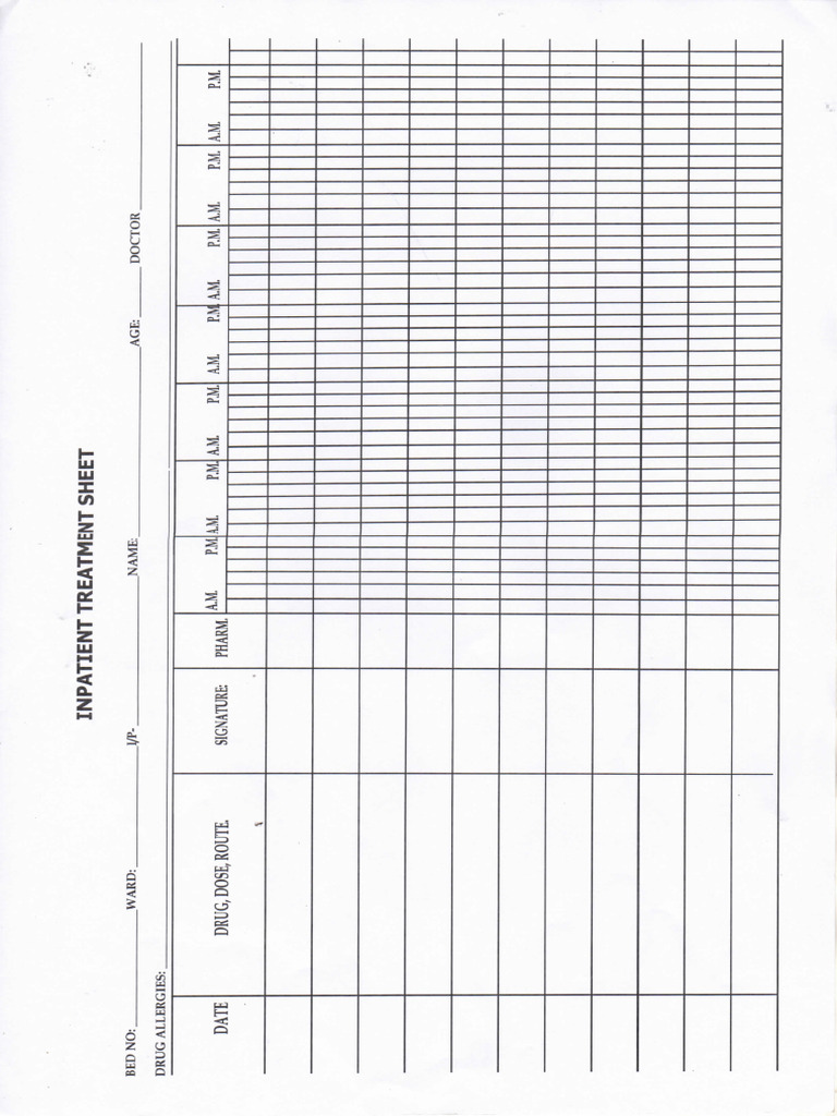 Inpatient Treatment Sheet6 | PDF