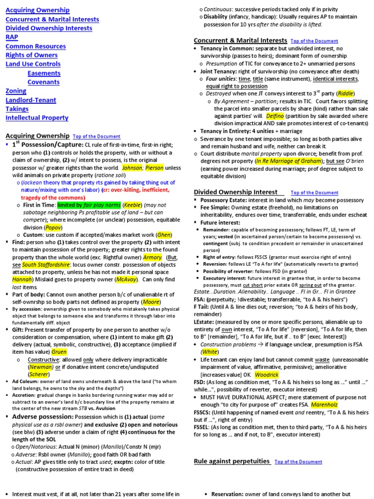 Property Attack Outline 2 | PDF | Leasehold Estate | Lease