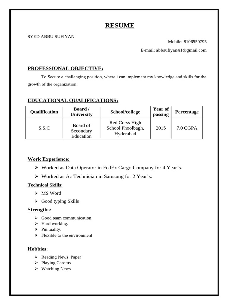 Resume: Professional Objective | PDF