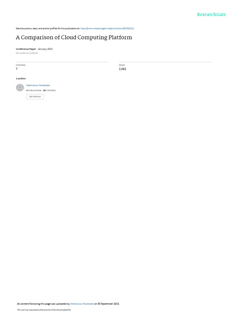 A Comparison of Cloud Computing Platform | PDF | Cloud Computing ...