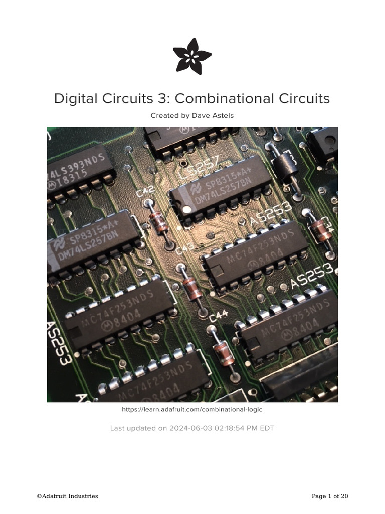 Combinational Logic | PDF | Logic Gate | Electronic Circuits