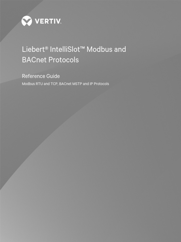 Vertiv Liebert Intellislot Modbus and Bacnet Protocols Reference Guide SL 28170 | PDF | Network ...