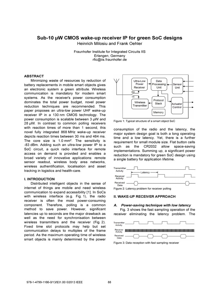 Sub-10 IJW CMOS Wake-Up Receiver IP For Green SoC Designs-Milosiu2013 ...