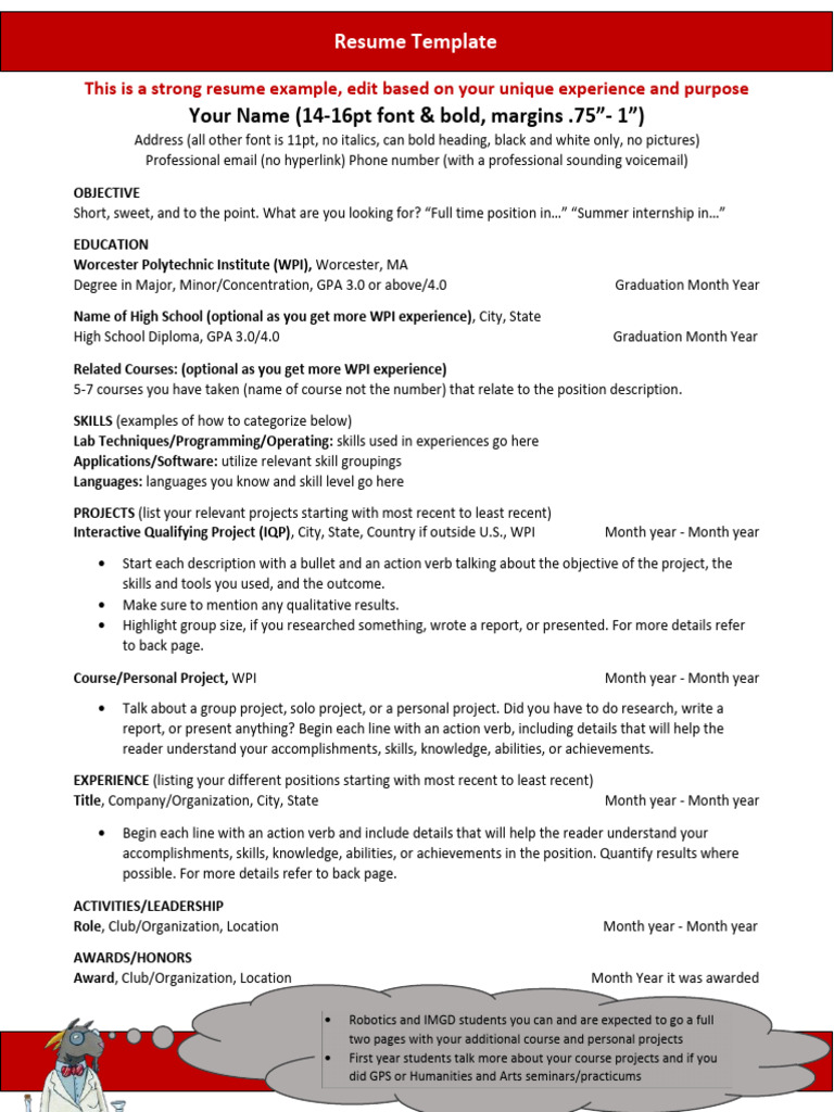 Strong Resume Template Guide | PDF | Learning | Cognition