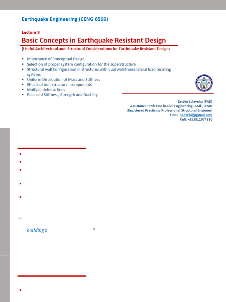 Earthquake Resistant Design Concepts | PDF | Earthquake Engineering ...