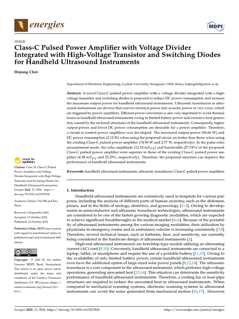 Class-C Pulsed Power Amplifier With Voltage Divide | PDF | Amplifier ...